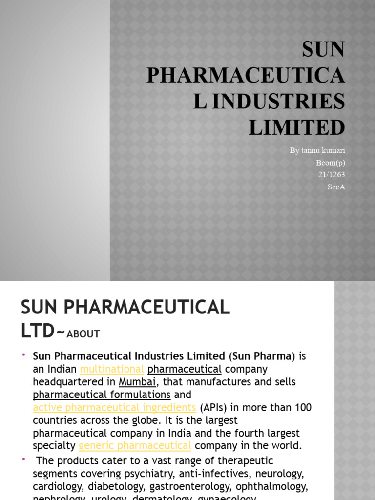 Sun Pharma's Dental Product Expansion | PDF | Science & Mathematics