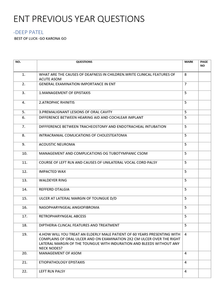Ent Imp 1 | PDF | Human Nose | Larynx