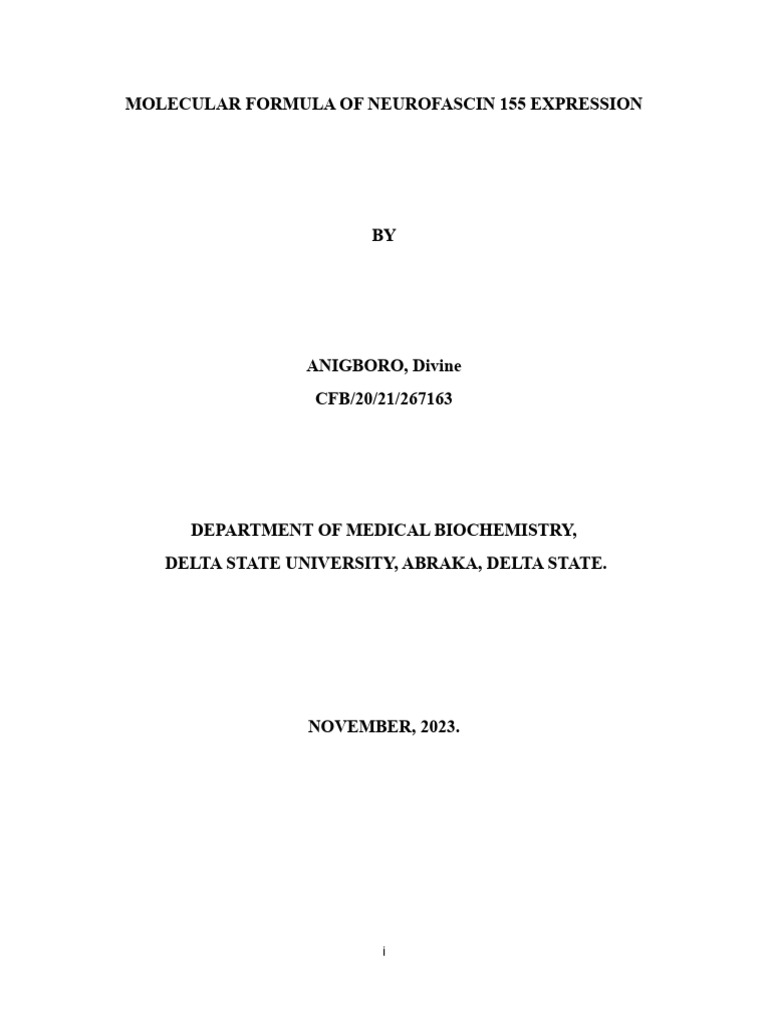 Molecular Formula of Neurofascin 155 Expression | PDF | Science ...
