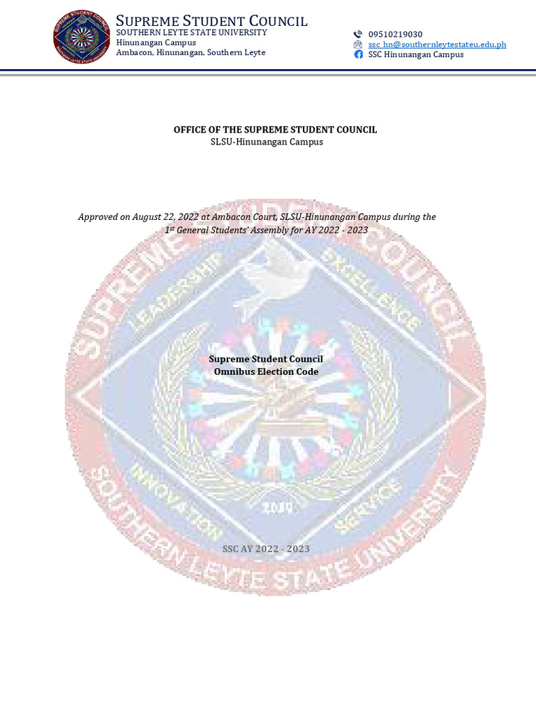 SSC Omnibus Election Code | PDF