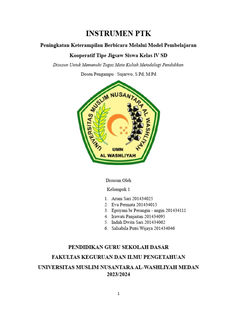 Instrumen PTK | PDF | Karier & Perkembangan