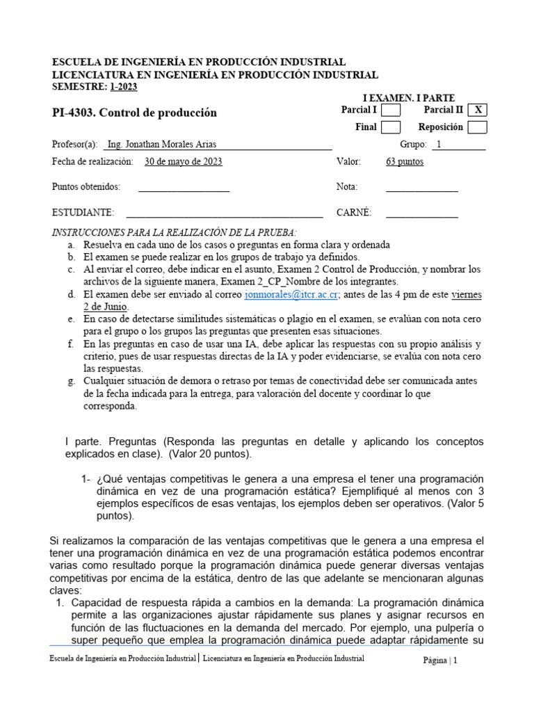 Examen Parcial 2 | PDF