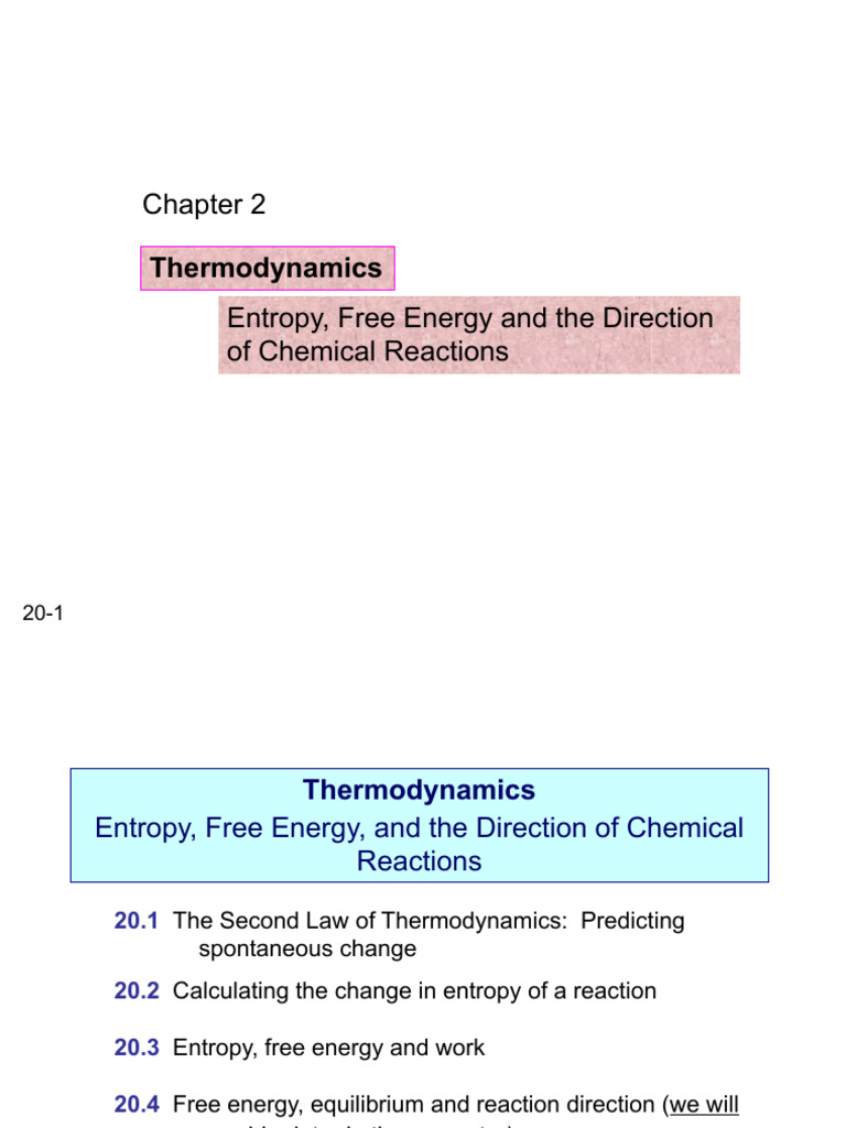 Part 2 - Lecture - Entropy, Free Energy | PDF | Gibbs Free Energy | Solvation