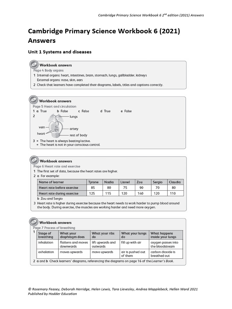 Science Stage 6 Workbook Answers - 1 | PDF | Wellness