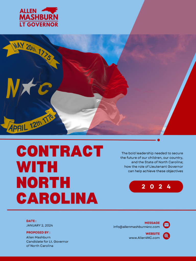 Contract With North Carolina - Allen Mashburn For LT Governor | PDF