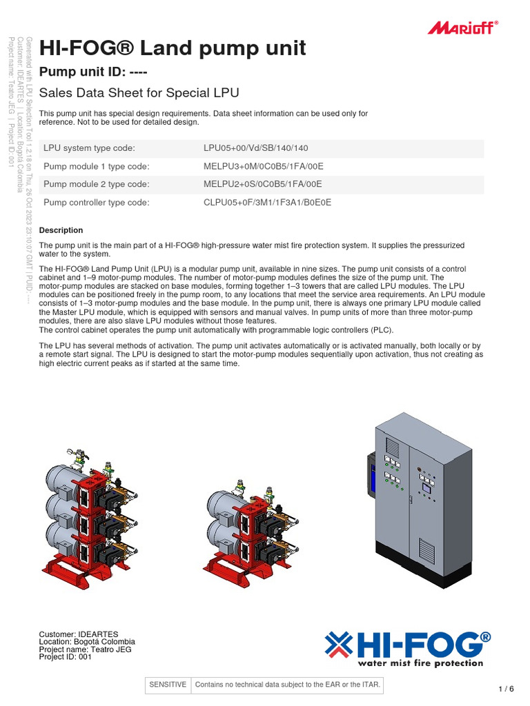 Datasheet 001 Teatro JEG 20231026 LPU05 | PDF | Pump | Electrical ...