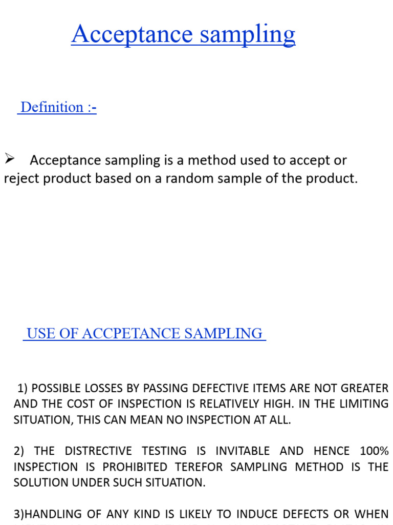 Acceptance Sampling | PDF