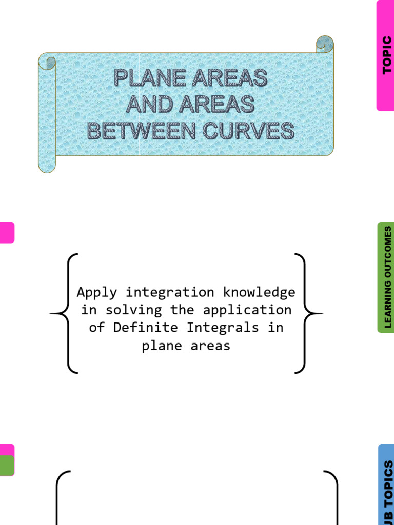 Plane Areas and Integration Techniques | PDF | Area | Curve