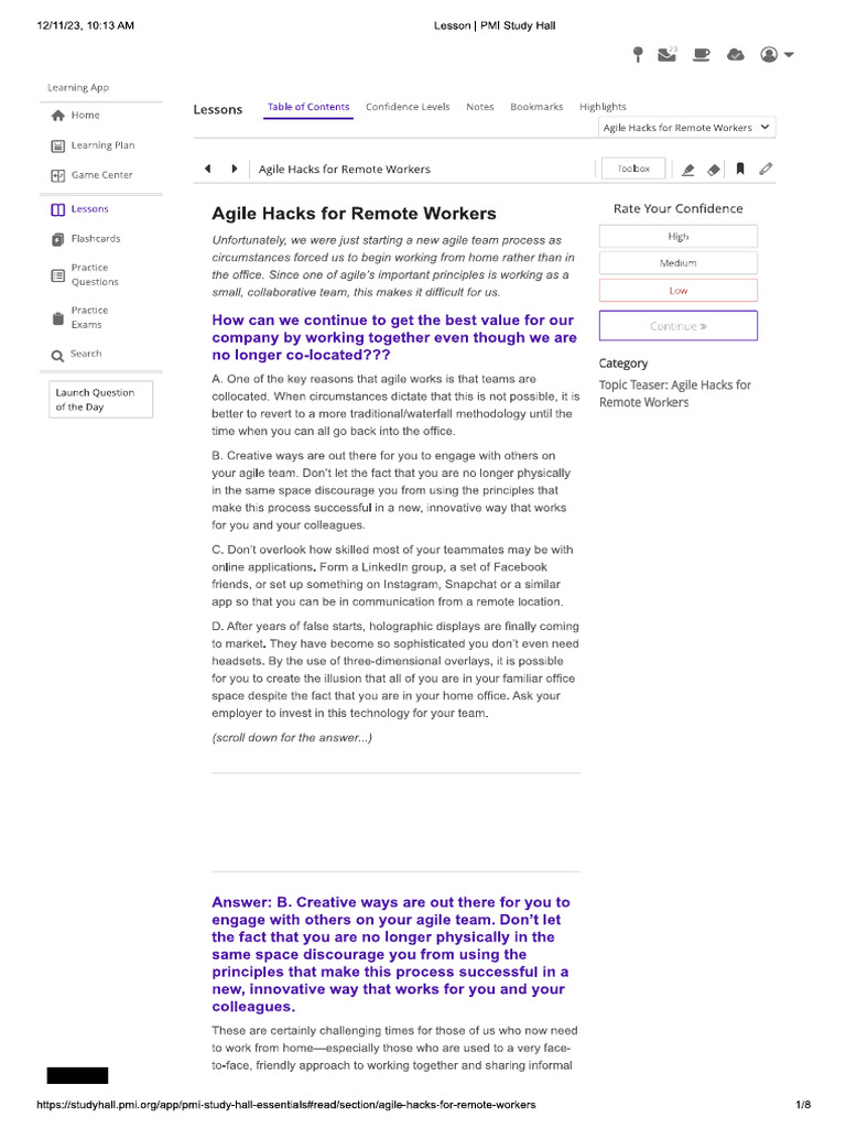 Agile hack for remote workers | PDF