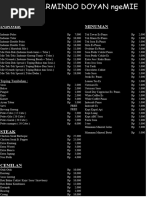 Menu Aroem Resto Jakarta Terbaru | PDF