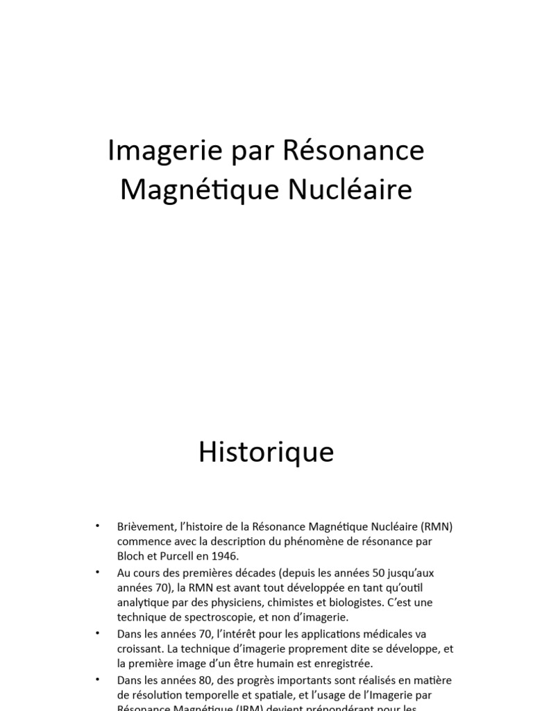 Irm Cours | PDF | Imagerie par résonance magnétique | Résonance magnétique nucléaire