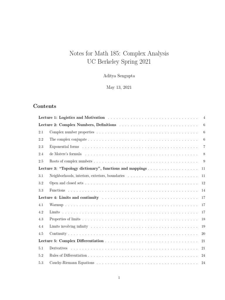 Math 185 | PDF | Power Series | Mathematical Analysis