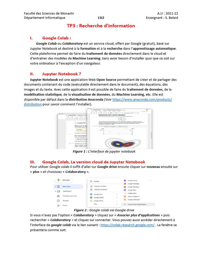 Introduction à Google Colab et Jupyter | PDF | Application ...