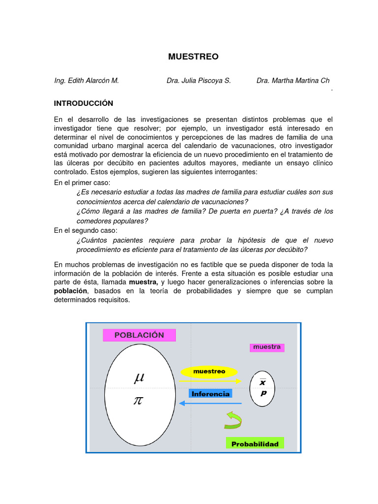 LECTURA 10 Muestreo | PDF | Muestreo (Estadísticas) | Probabilidad