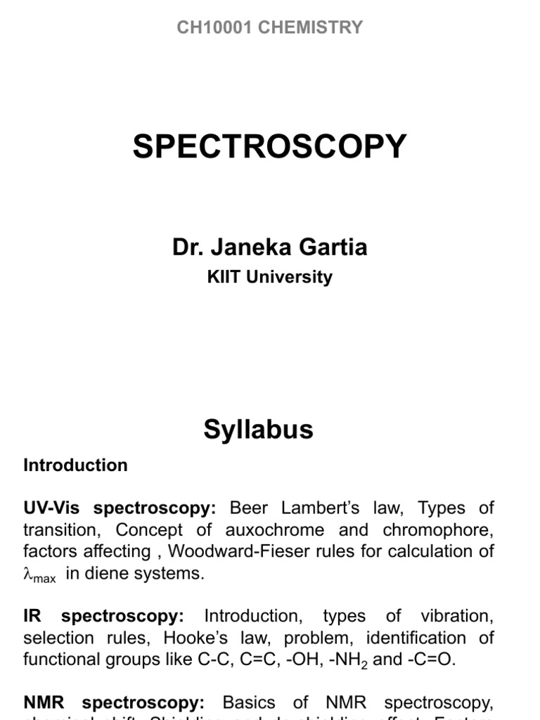 Spectroscopy Slides JG | PDF