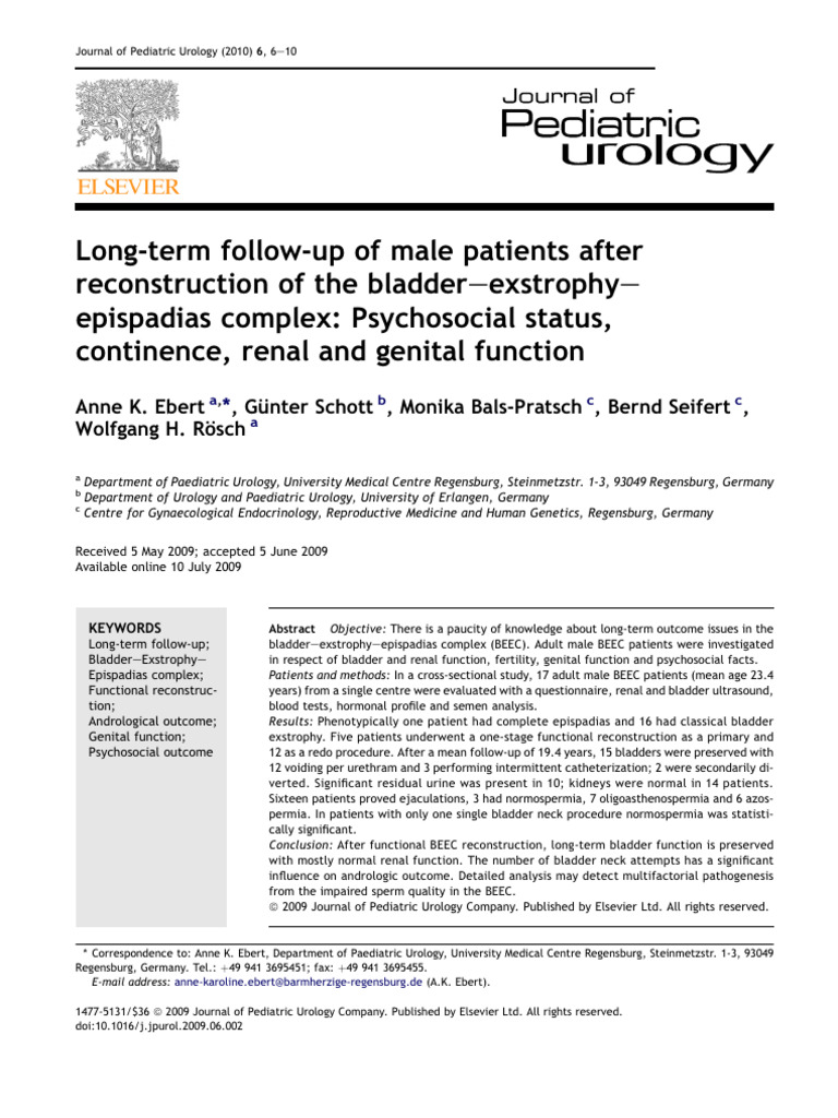 Long Term Follow Up of Male Patients Aft-4 | PDF | Urinary Incontinence ...