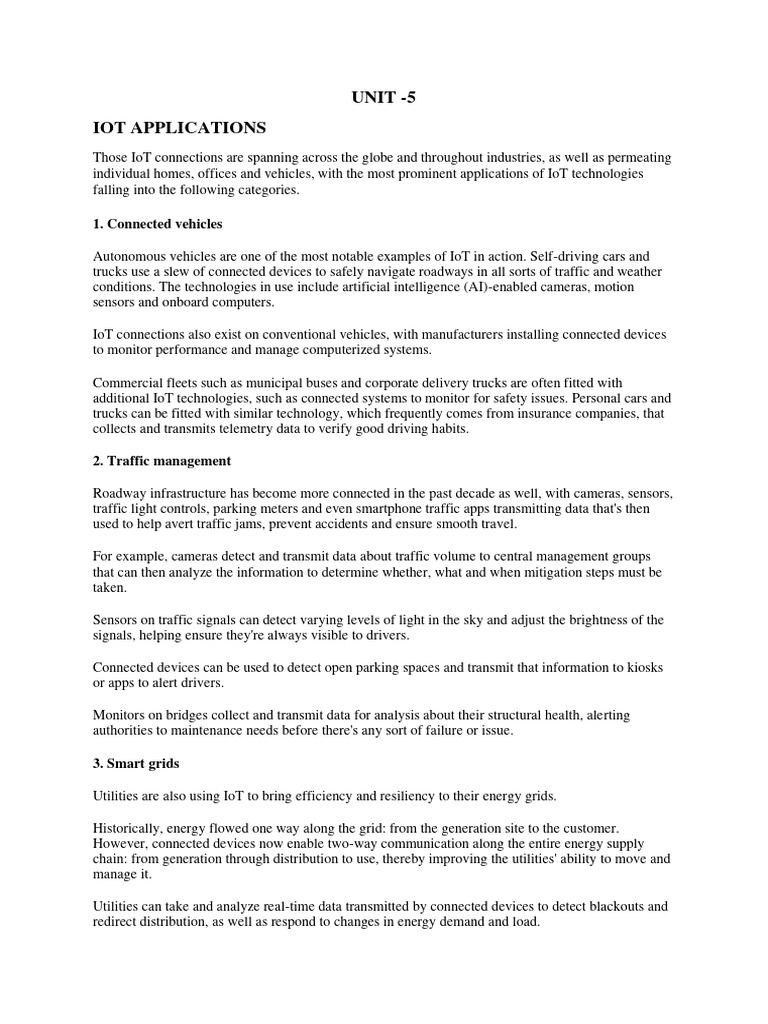 Iot Unit-5 | PDF | Internet Of Things | Automation