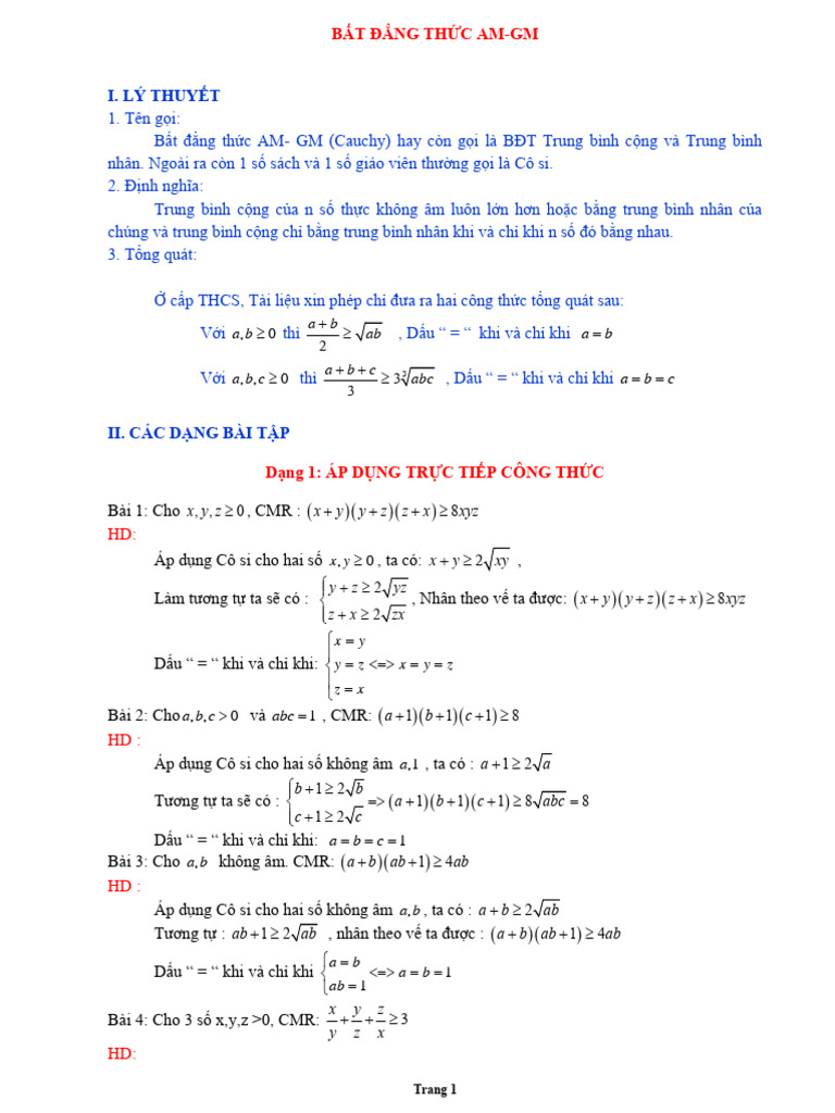 Bất Đẳng Thức Am-Gm: ab abc | PDF