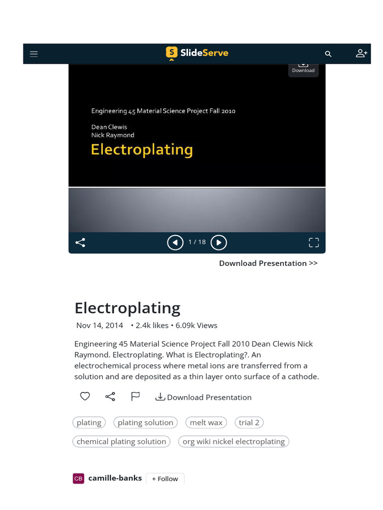 WWW Slideserve Com Camille Banks Electroplating | PDF