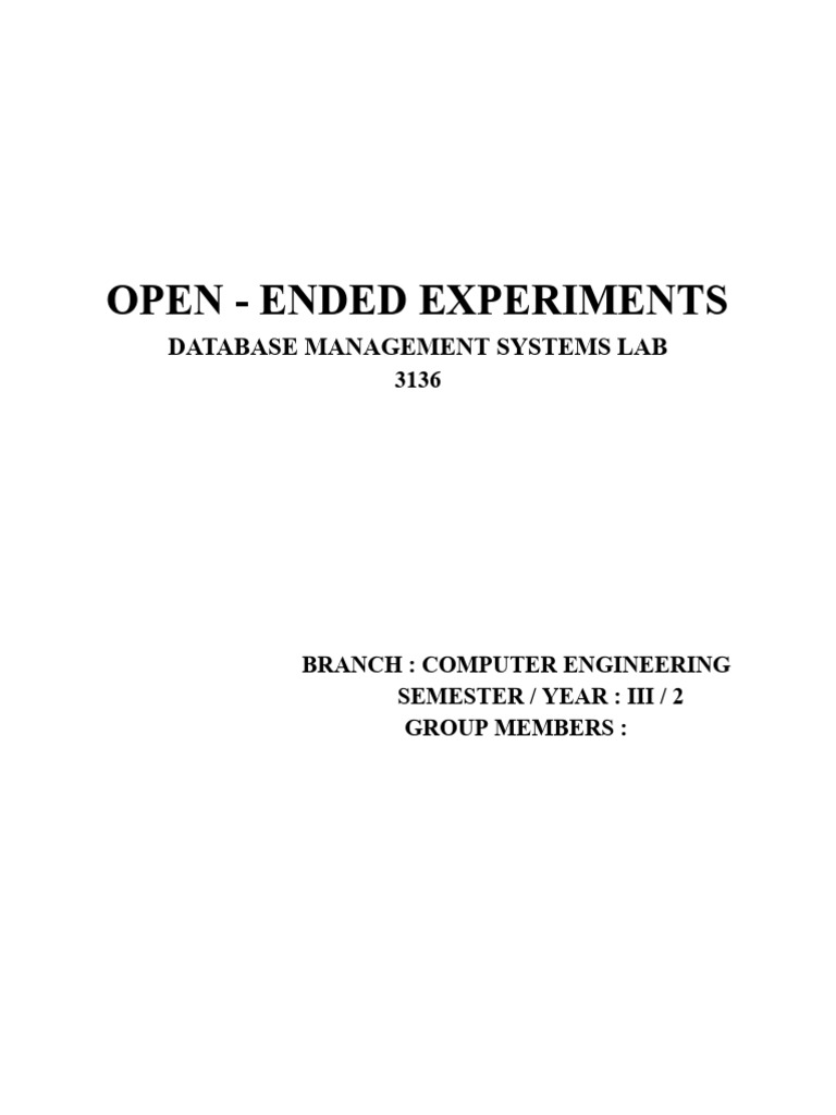 Dbms - Open Ended Front Page | PDF