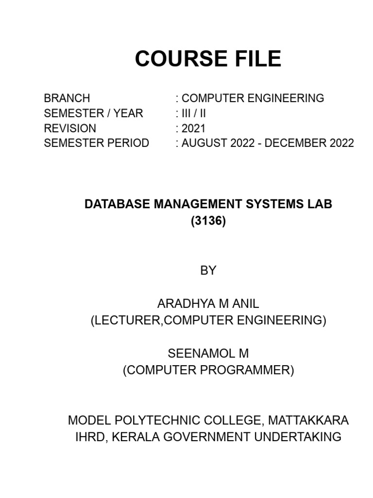 Facing Sheet Dbms Lab | PDF | Art