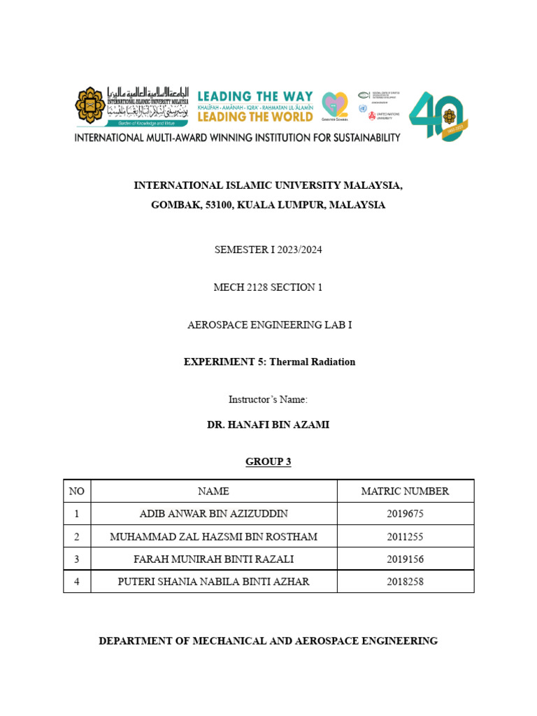 (Mech 2128) Lab Radiation | PDF | Electromagnetic Radiation | Metrology