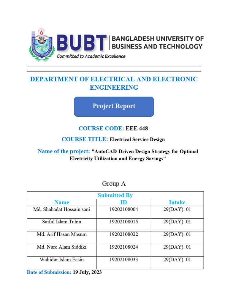 Electrical Service Design Project | PDF | Energy Conservation ...