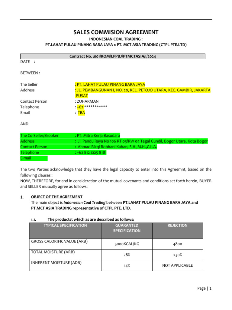 Sales Commision Draft | PDF