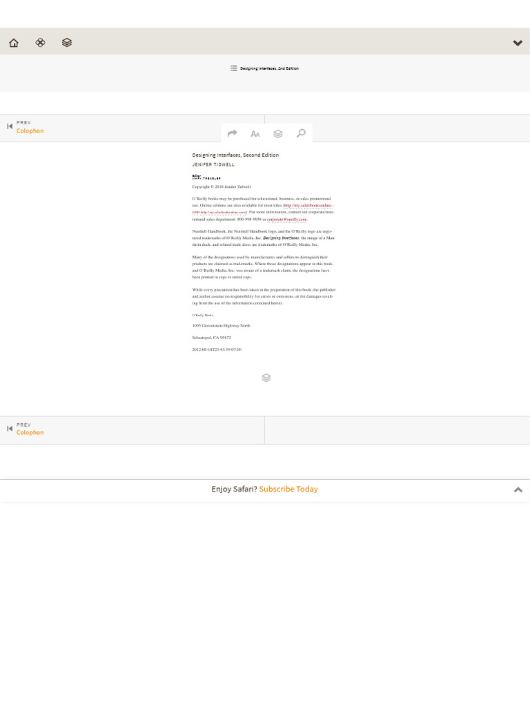 Copyright - Designing Interfaces, 2nd Edition | PDF | O'reilly Media ...