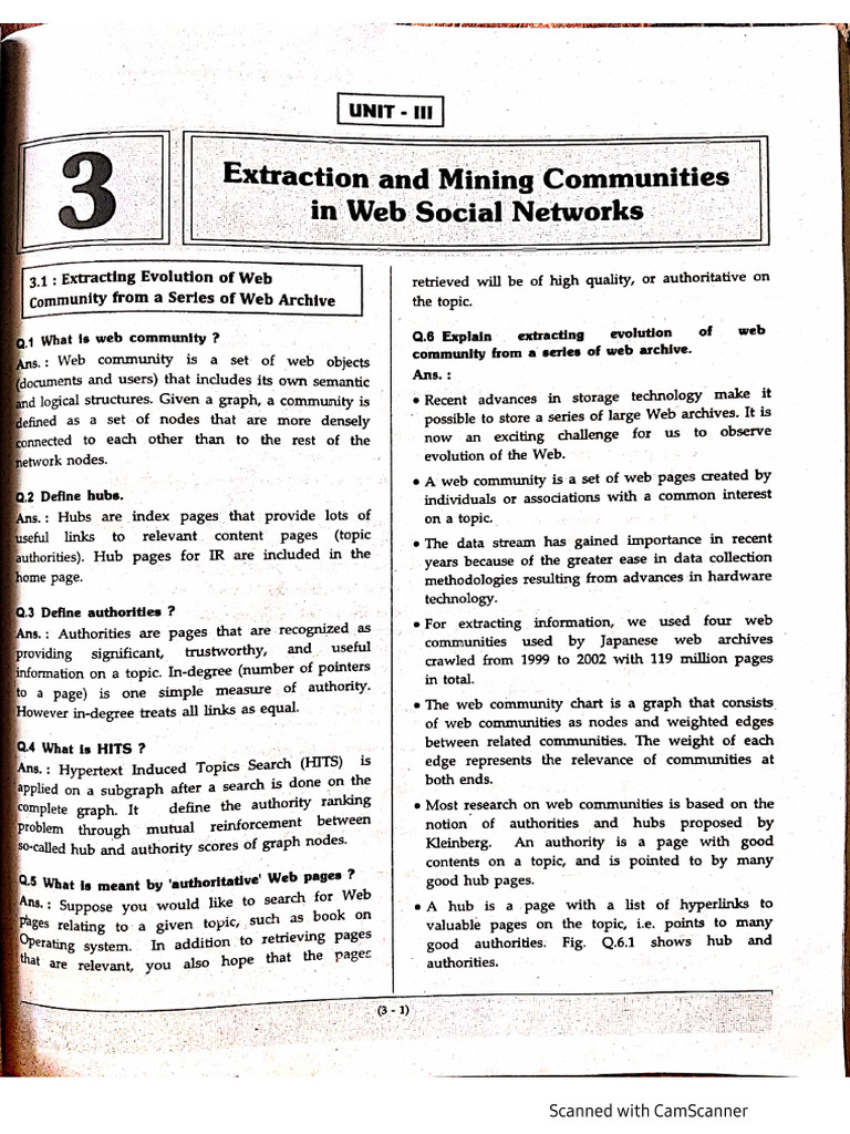 Social Network Analysis Unit 3 | PDF