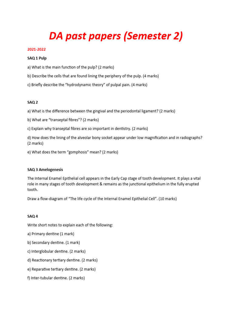 A&DA Past Papers (Y1S2) | PDF