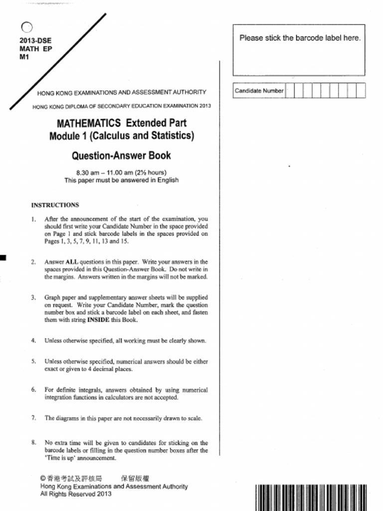2013 DSE Maths Extended Part M1 | PDF