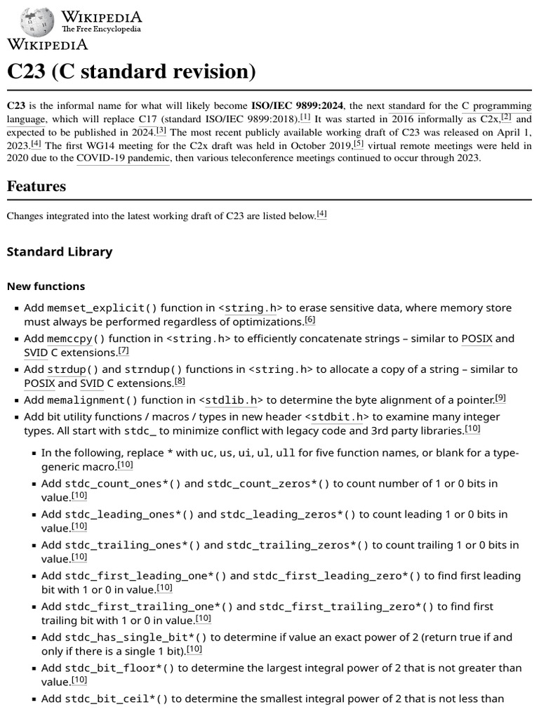 C23 (C Standard Revision) - Wikipedia | Download Free PDF | Parameter (Computer Programming ...