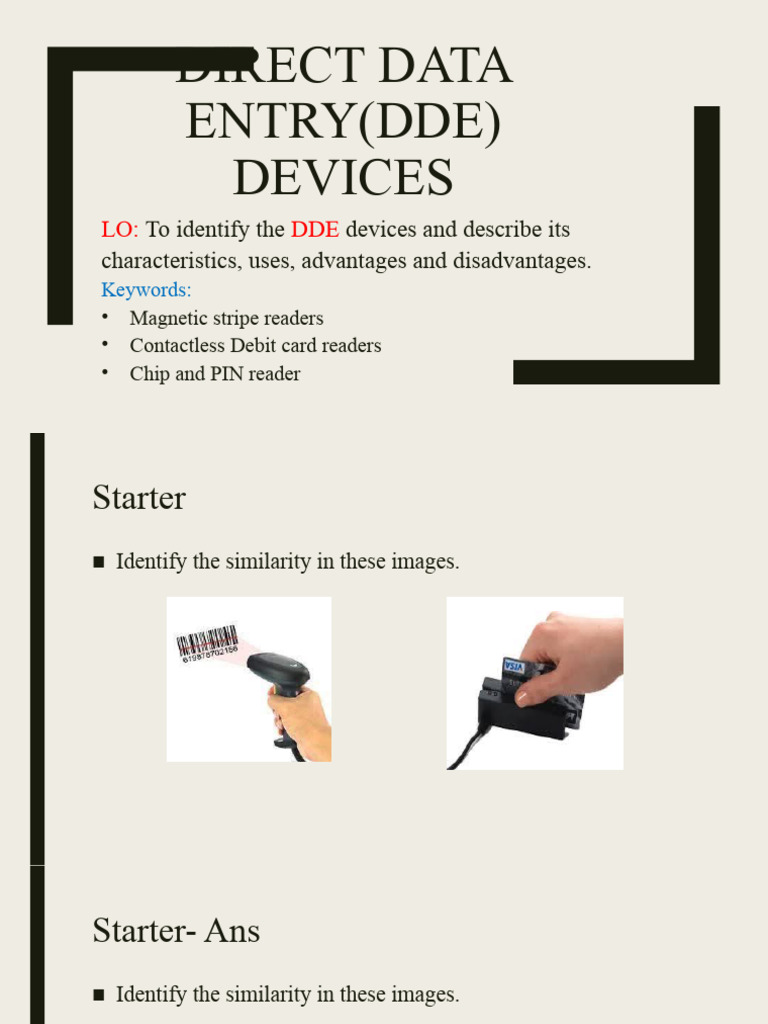Year 9 Week 7 Theory - DDE Devices | PDF