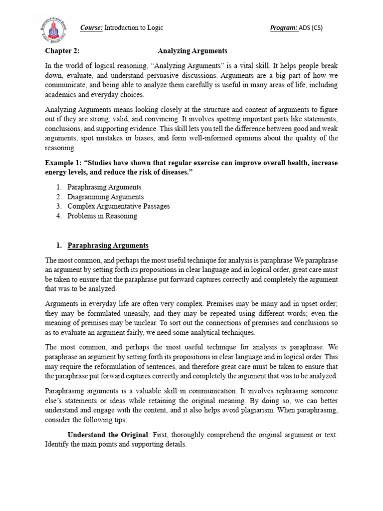Analyzing Arguments Pdf Argument Fallacy