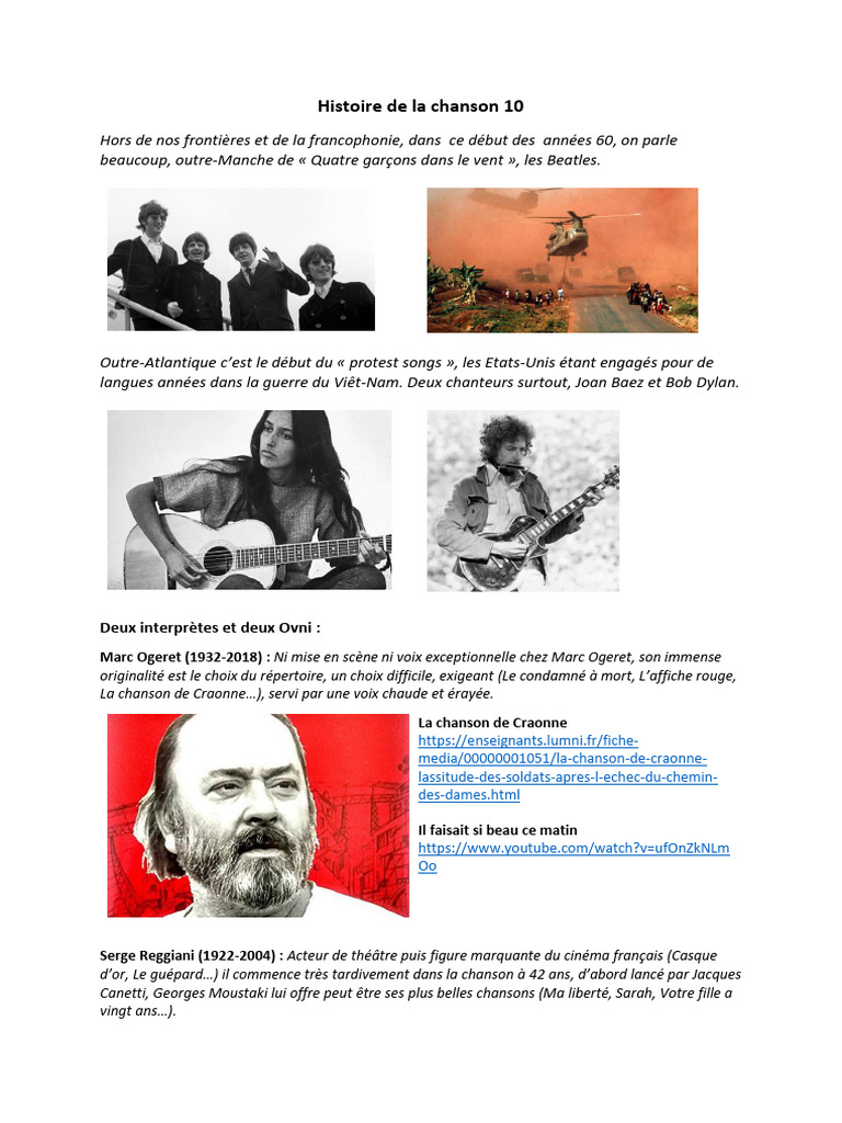 Histoire de La Chanson 10 | PDF