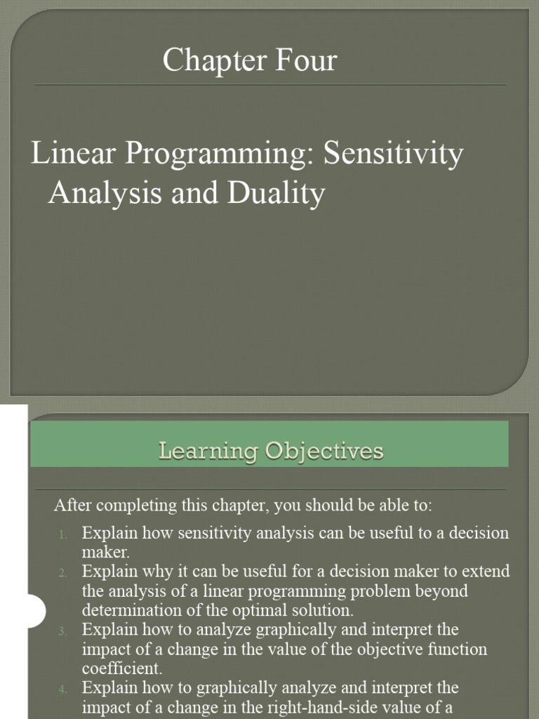 Chapter 4 Sensitivity Analysis and Duality | PDF