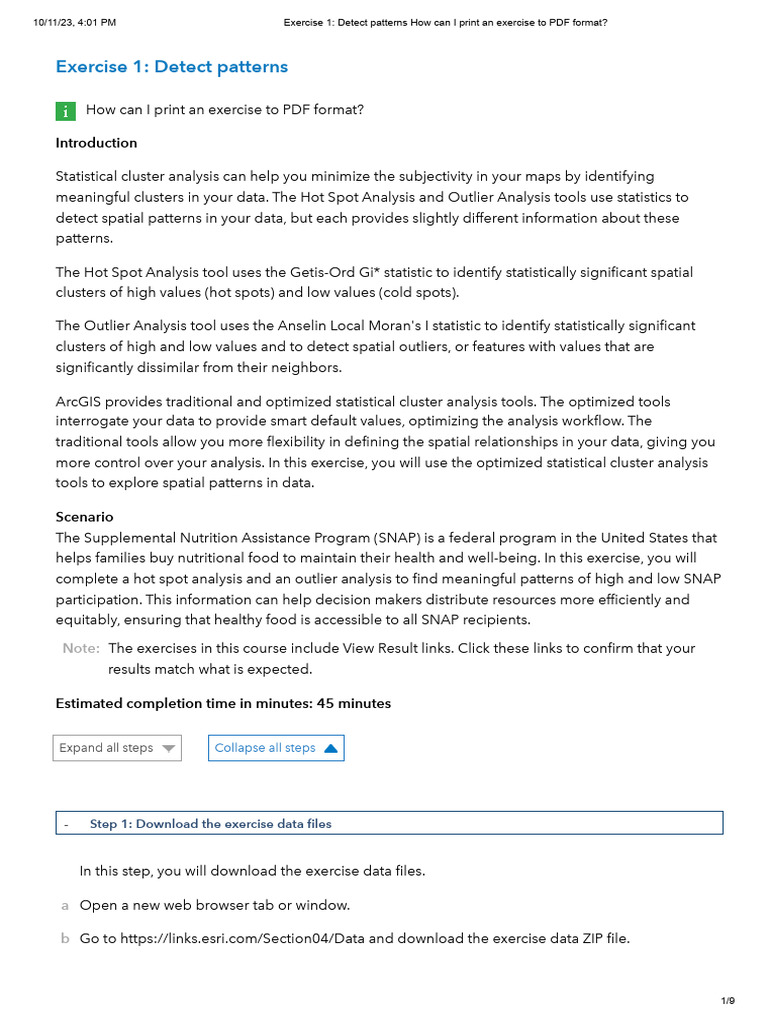 Section 4 Exercise 1 Detect Patterns | PDF