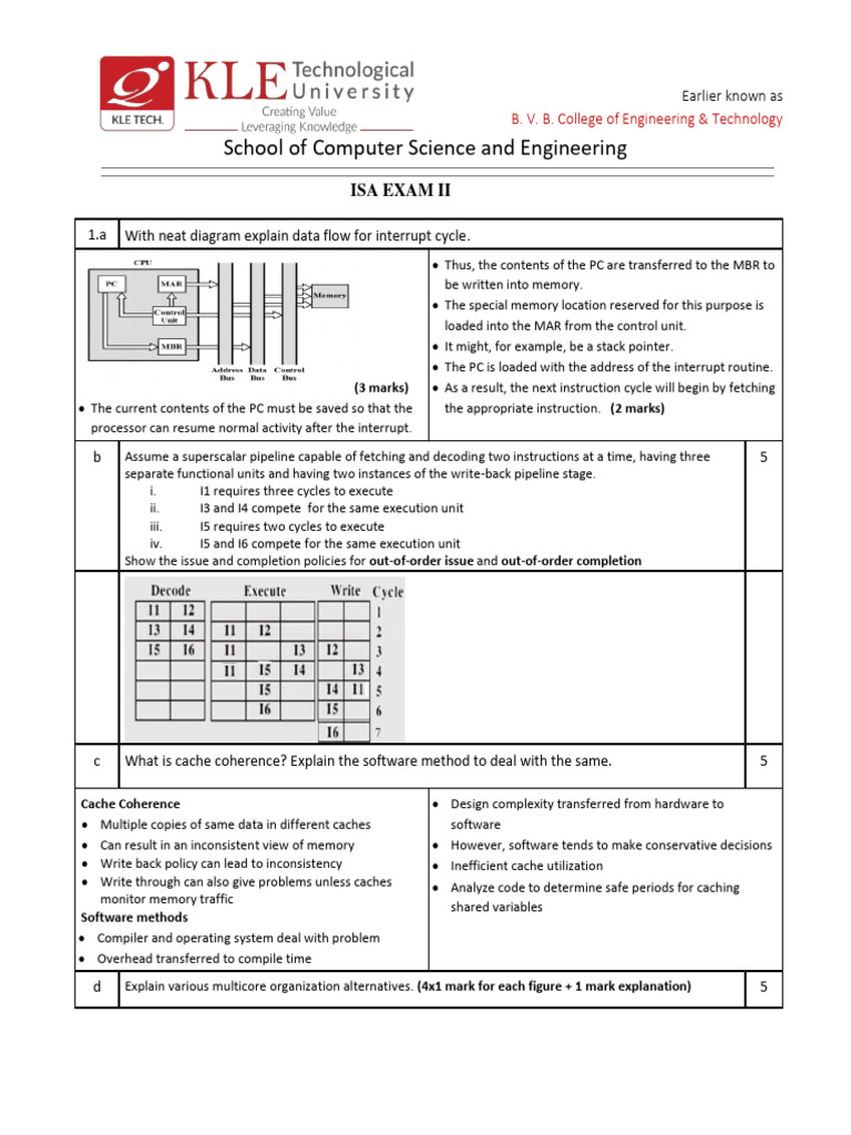 ISA 2 Regular Solution-1 | PDF | Multi Core Processor | Cpu Cache