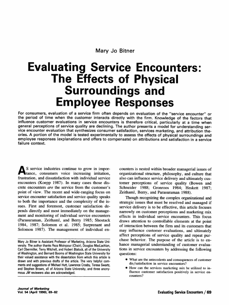 Evaluating Service Encounters | PDF | Customer Satisfaction | Attitude ...