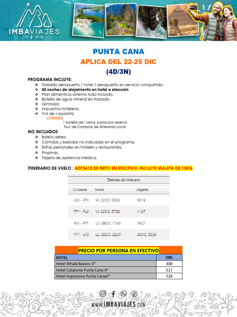 Punta Cana-4d3n-Imbaviajes | PDF