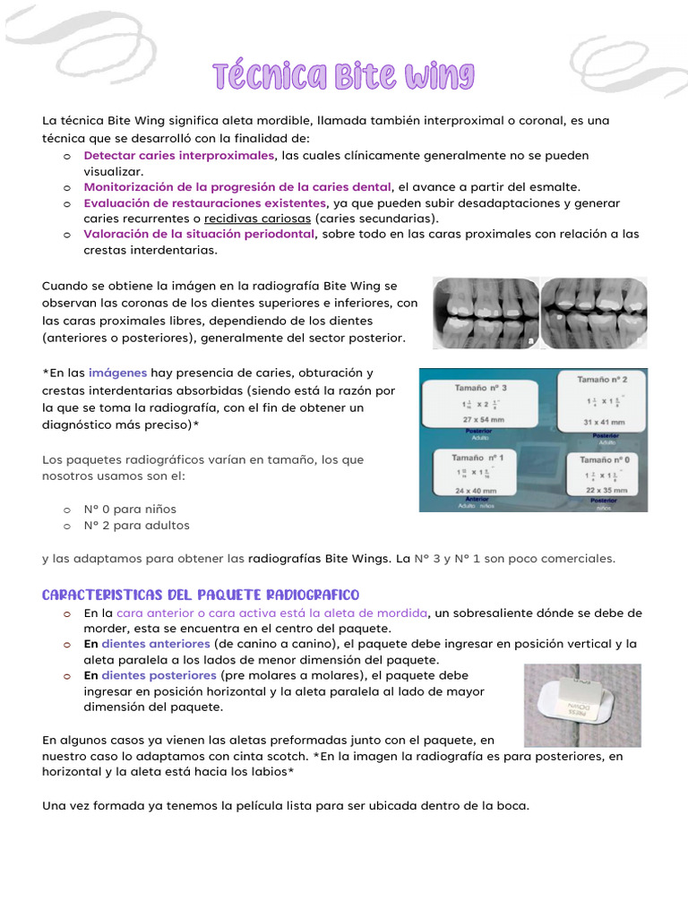 Tecnica Bite Wing | PDF