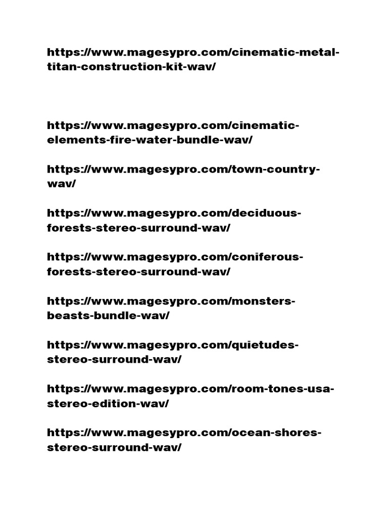 Sound Effects and Ambience Kits | PDF