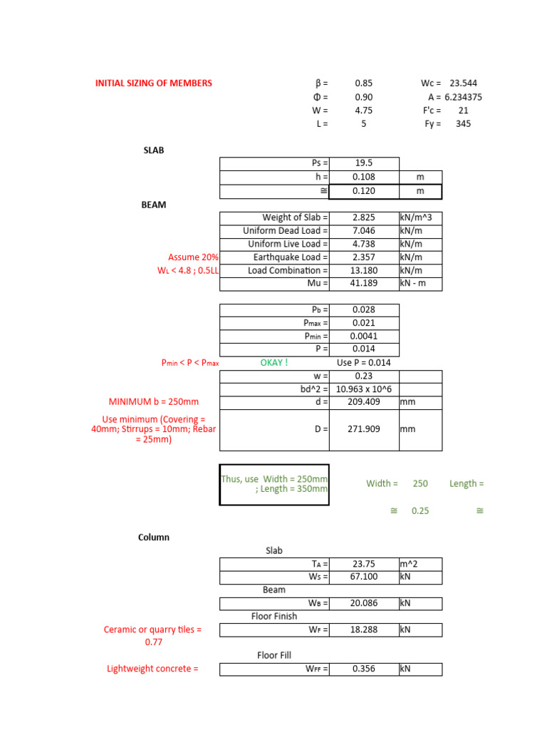 Yamson Initial Sizing | PDF