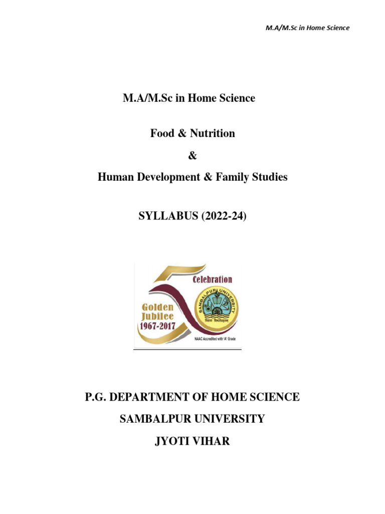 M.a-m.Sc in Home Science-Food & Nutrition & Human Development & Family ...