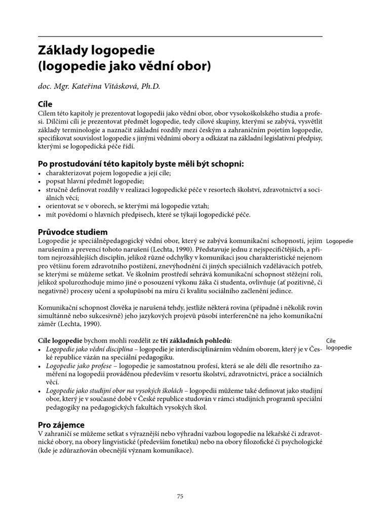 Základy Logopedie | PDF