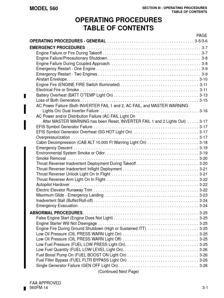 C560 7. Section III - Operating Procedures | PDF | Turbine Engine ...