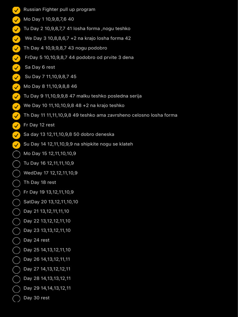 Russian Fighter Pull Up Program | PDF