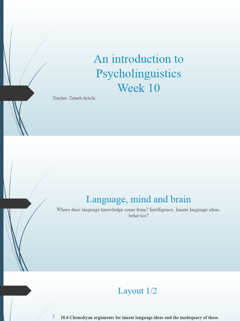 An Introduction To Psycholinguistics Language, Mind and Brain | Download Free PDF | Language ...