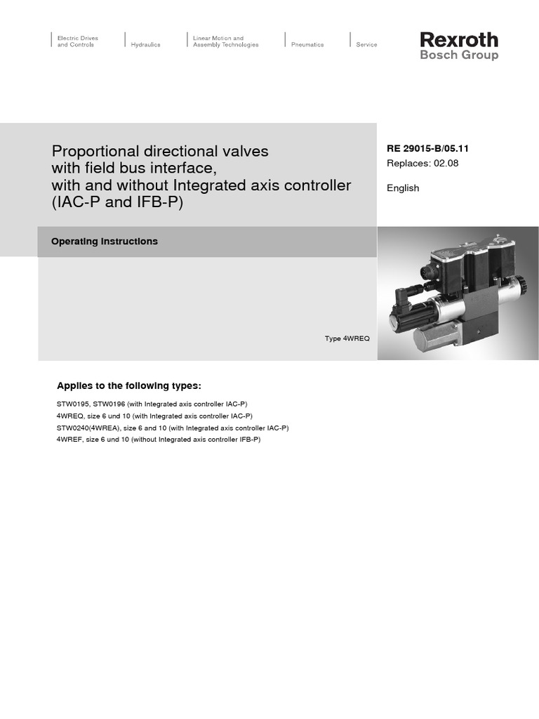 Proportional Directional Valves With Field Bus Interface, With and ...